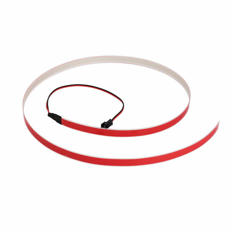 Гибкая неоновая лента (EL)13 мм, с разъемом для подключения, 1м. Цвет свечения: Красный
