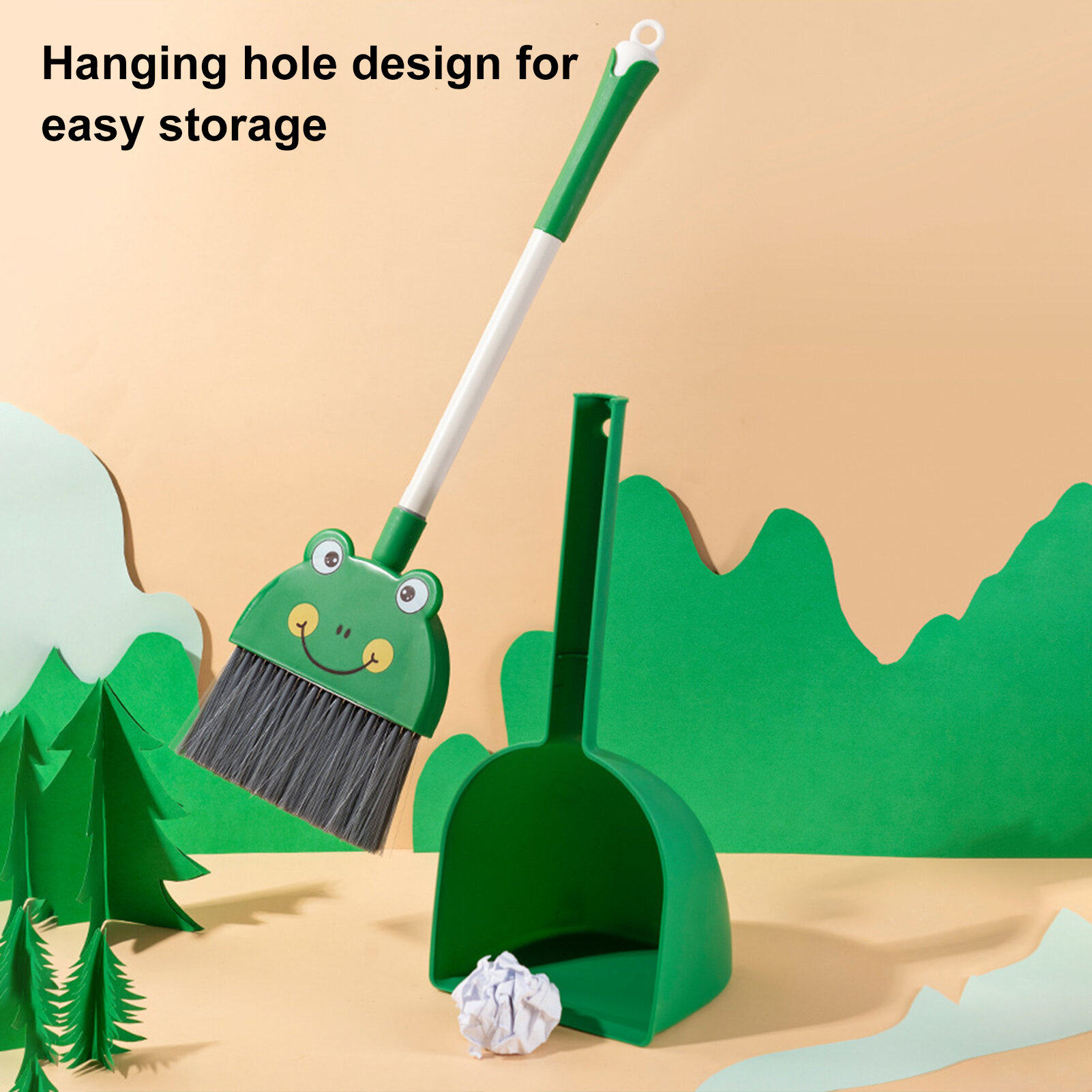 Детский маленький набор из метлы и совка для мусора