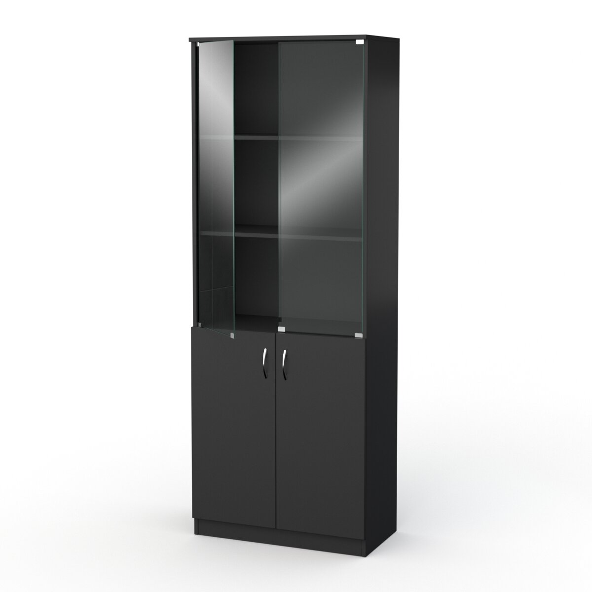 Шкаф офисный со стеклом ШВ-53, Черный. Производитель товара - компания Westcom.