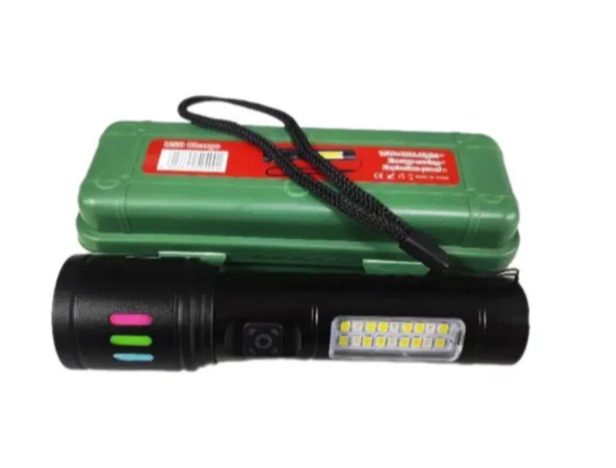 Фонарь модель 14582-29, ручной, аккумуляторный, LED+COB (ZOOM, 3+3 режимы, кабель USB) в кейсе