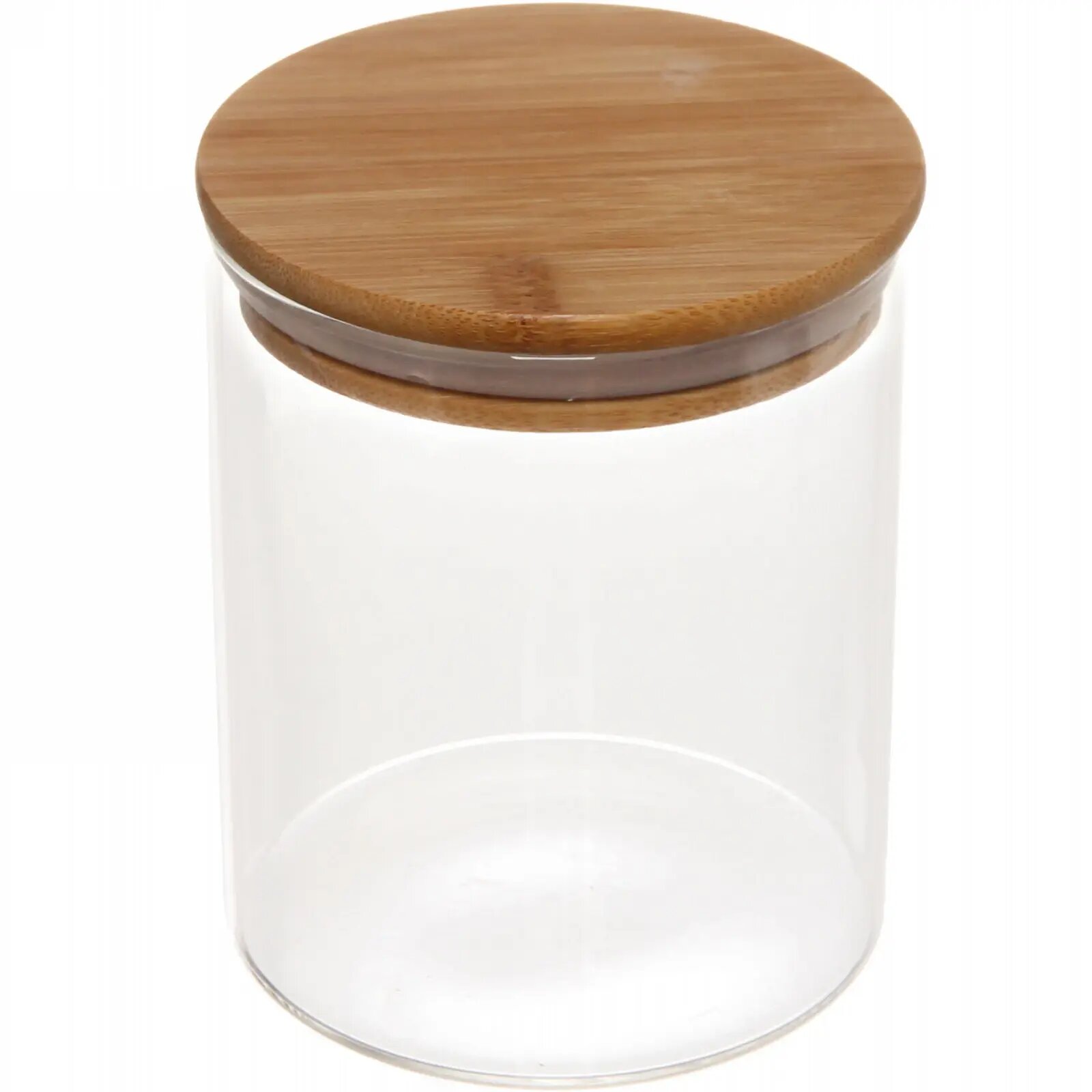 Банка для хранения «Хай-Тек», стеклянная 700 мл с бамбуковой крышкой, герметичная, 10*12 см