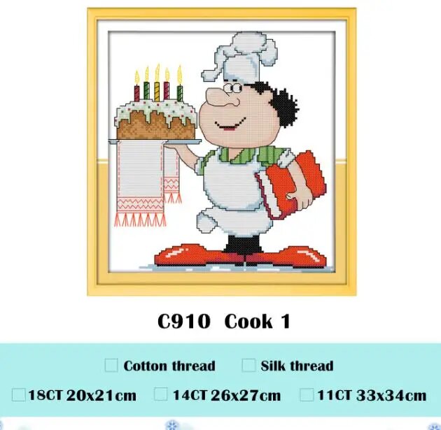 Humor chef смешной повар кухонный Декор счетная печать DMC 14CT 11CT 18CT Набор для вышивки крестиком Набор для вышивания Мульти картина плюс