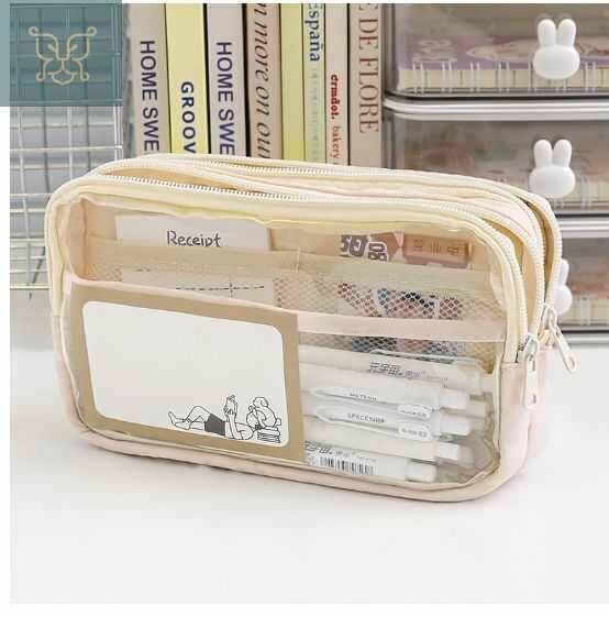 Пенал для юношеской школы мальчиков и девочек прозрачный