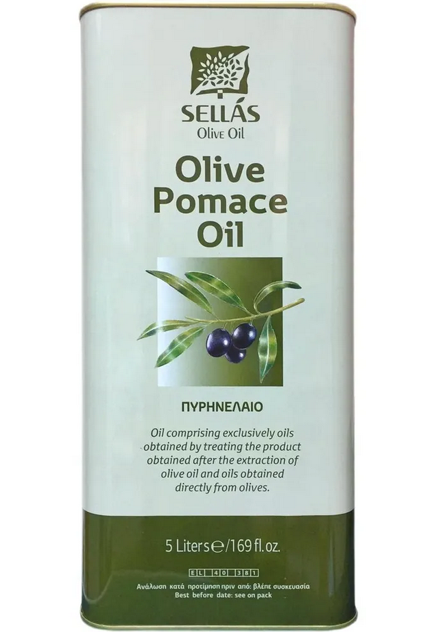 Оливковое масло 5л Sellas Pomace (Греция, Пелопоннес, рафинированное, жесть)
