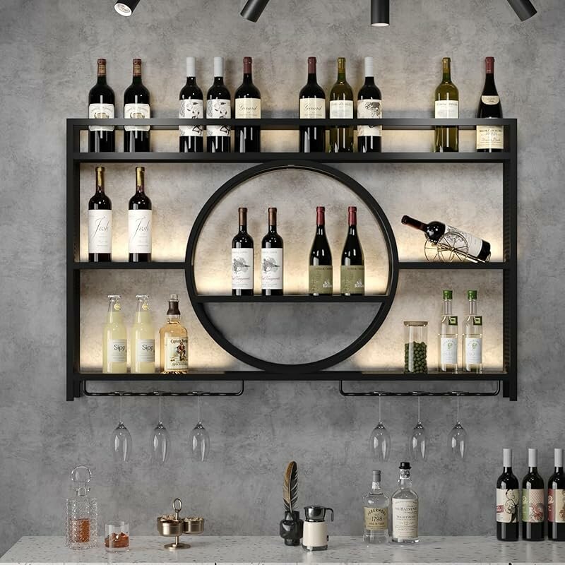 Винный стеллаж, настенные барные полки