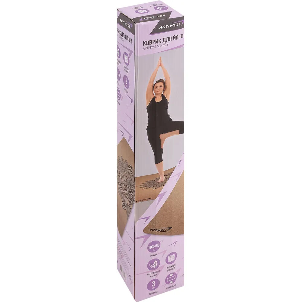 Коврик для йоги ACTIWELL пробковый, арт. SCH1222