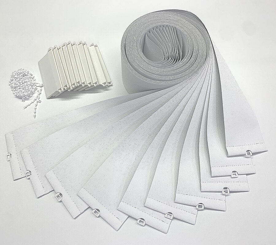 Ламели Мастер Плюс "Фокус блекаут", для вертикальных жалюзи, белые, ткань, 80x89 см, комплект 10шт, 100% светозащита