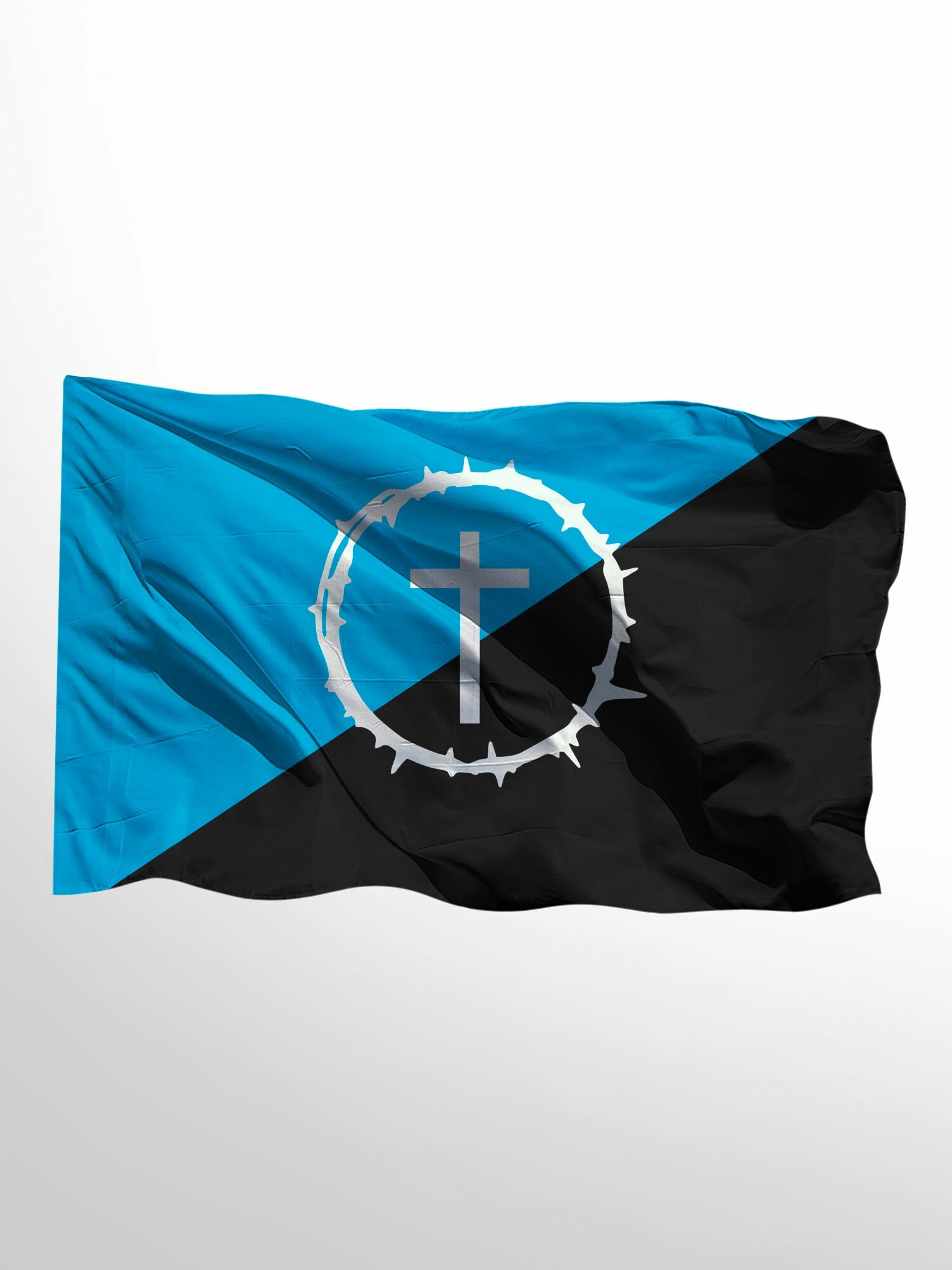 Флаг христианских анархистов 90х135 см на шёлке для ручного древка