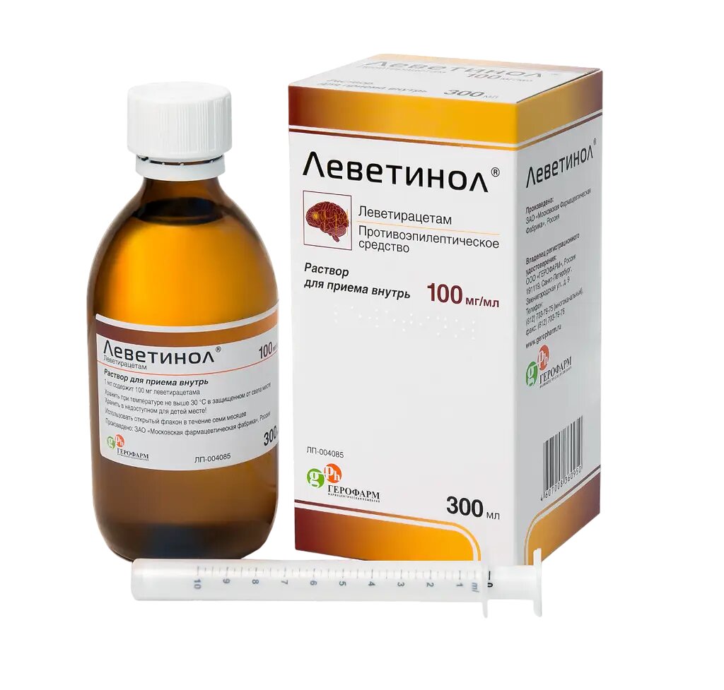 Леветинол раствор для приема внутрь 100 мг/мл 300 мл