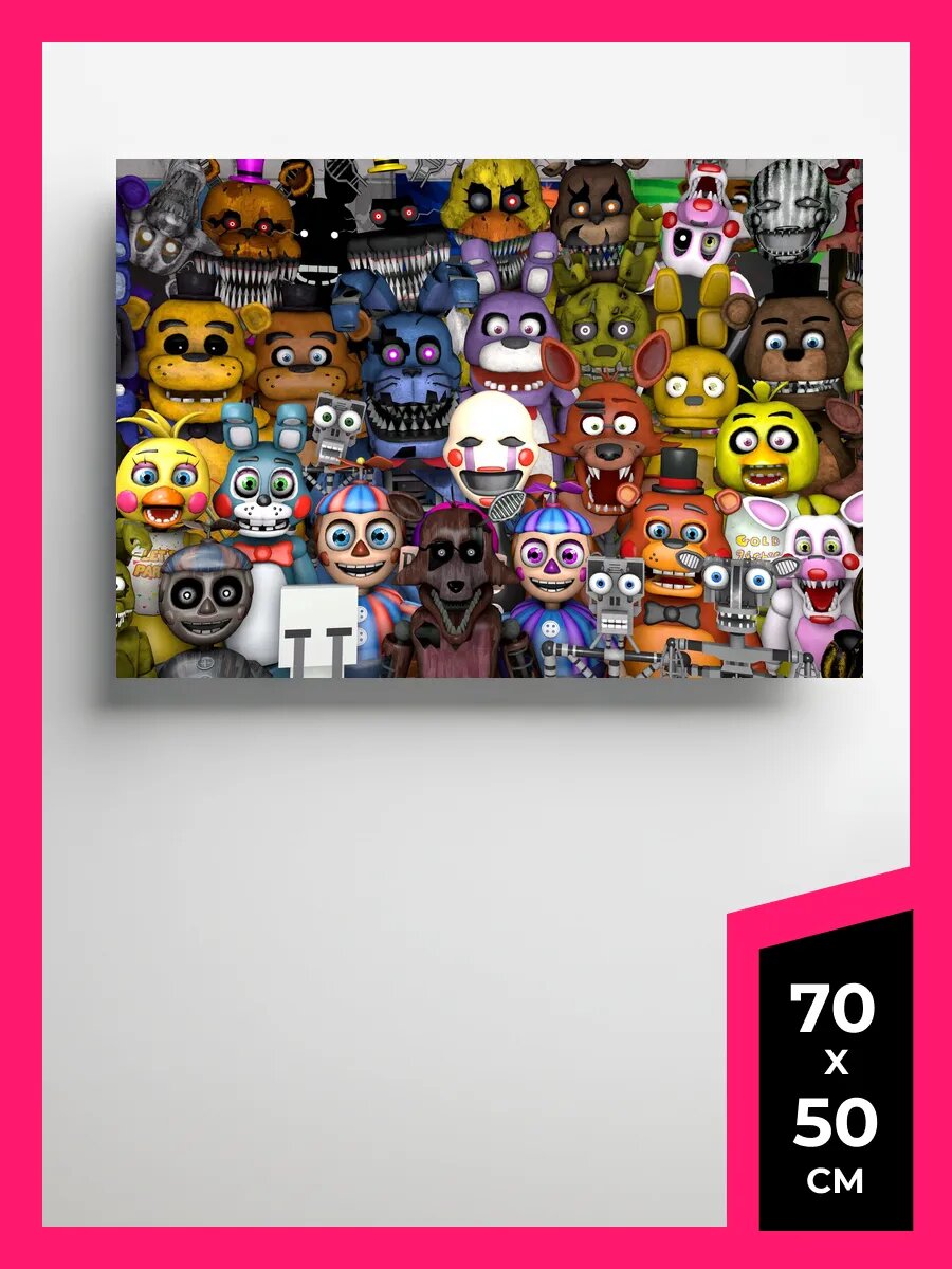 Постеры фнаф и плакаты FNAF Five Nights at Freddy’s 130, матовая фотобумага премиум качества