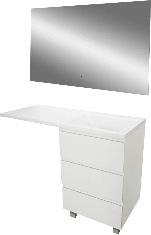 Мебель для ванной комнаты Эстет Dallas Luxe 140 R напольная, 3 ящика, зеркало DIWO Элиста
