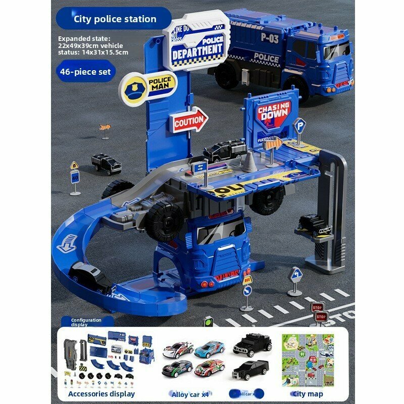 Игровой набор детских машин скорой помощи интерактивный для воображаемых игр синий