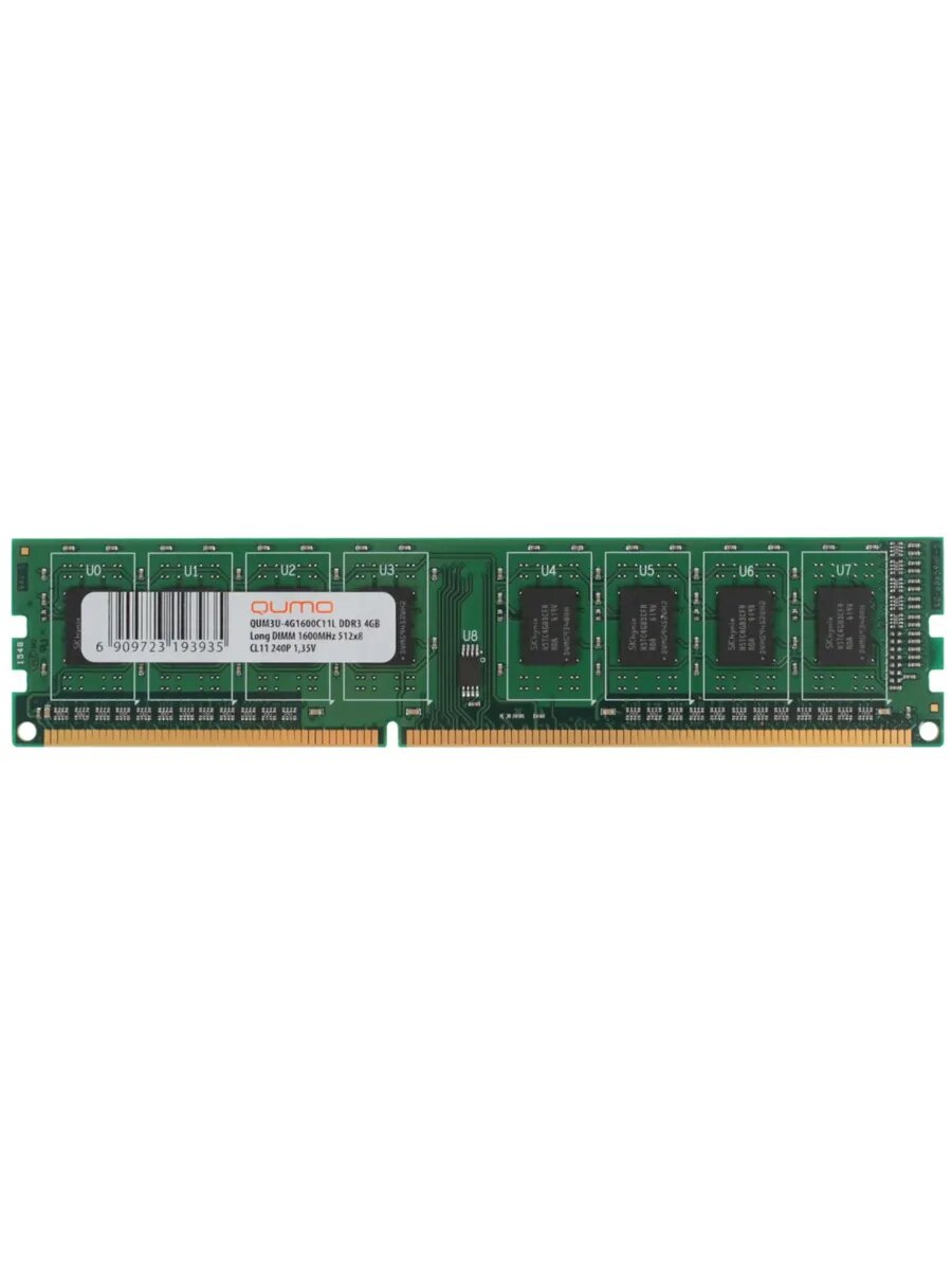 Оперативная память QUM3U-4G1600С11L DDR3L 4 ГБ 1600 МГц