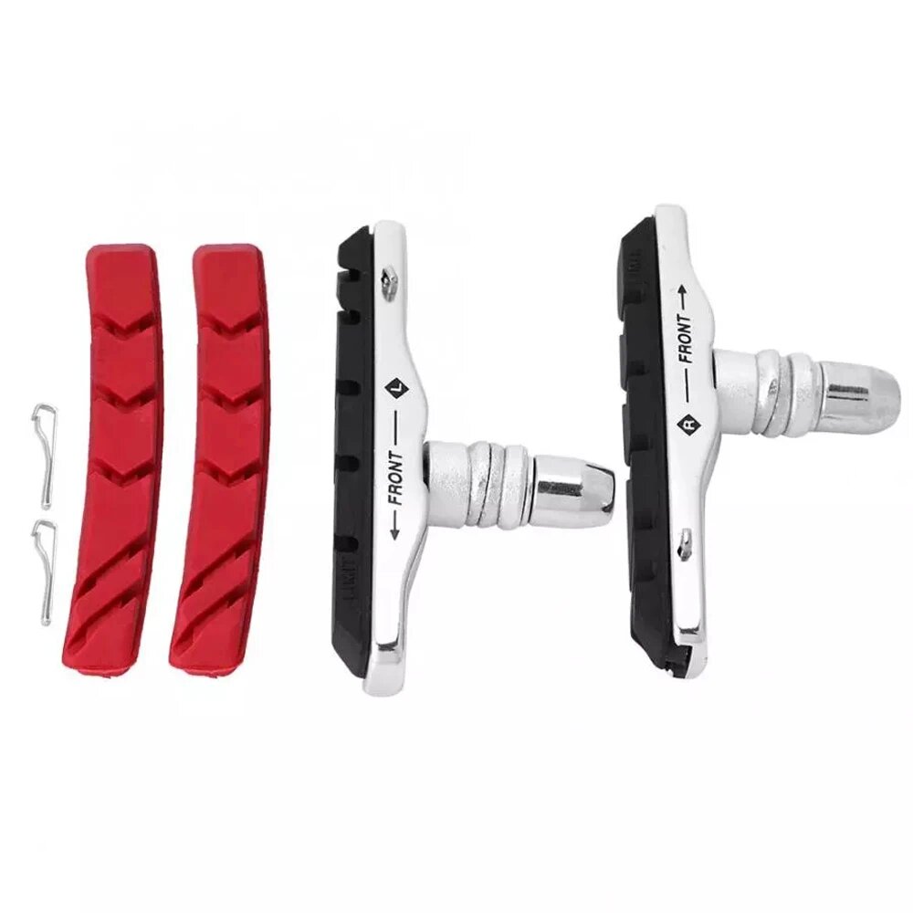 Велосипедный тормоз Горный велосипед Сменные алюминиевые велосипедные тормозные колодки Велосипедные тормозные колодки V-тормозные колодки Велосипедные тормозные колодки, Красный