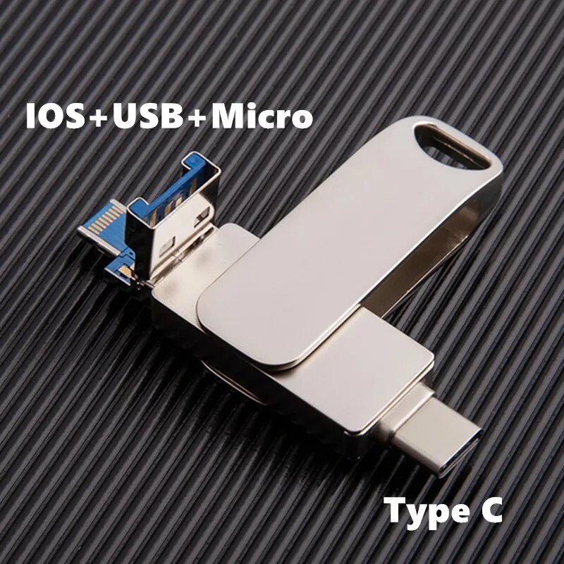 Память для iPhone, флэш-накопитель 3,0, 256 ГБ, 128 ГБ, 64 ГБ, тип C, фотопалка, внешний накопитель для iPhone 161514 /ПК/iPad/Устройства Мер 1 ТБ, серебристый