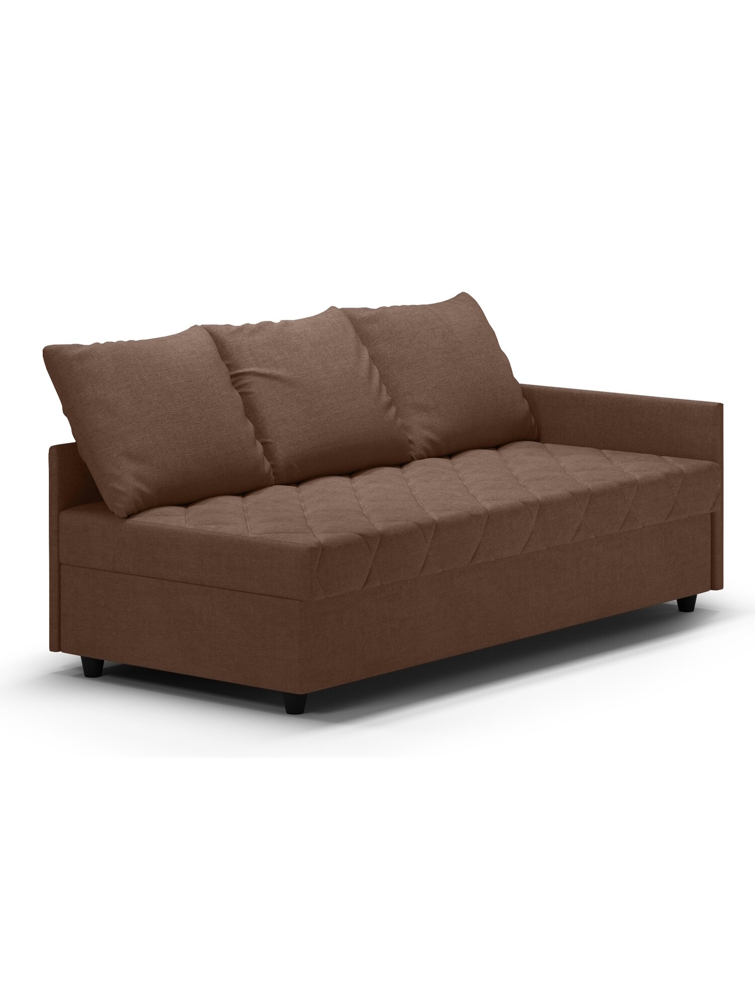 Кушетка WESTENY "ART-312 правая" 195x94x62, 90x190, 1 место, микровелюр коричневый