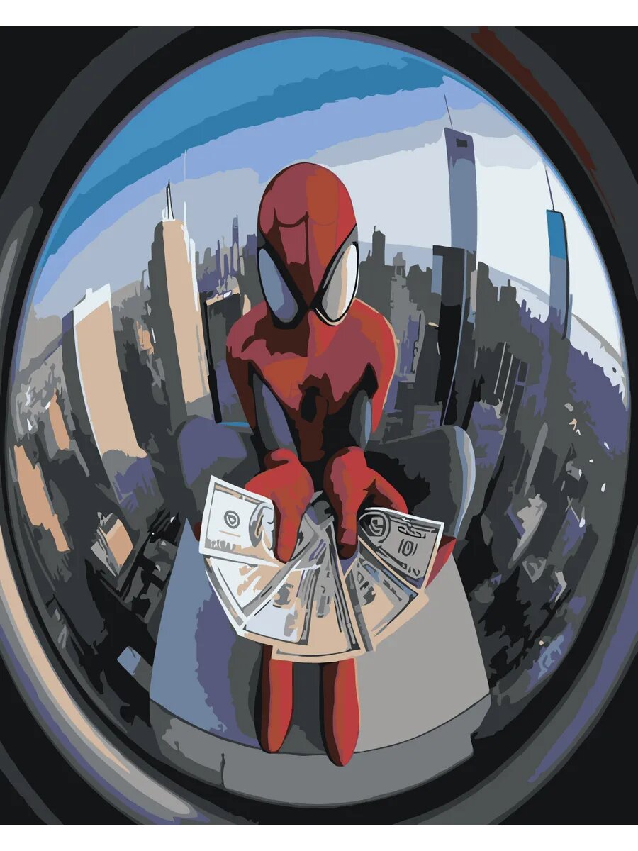 Картина по номерам Человек Паук Тусовные Супергерой