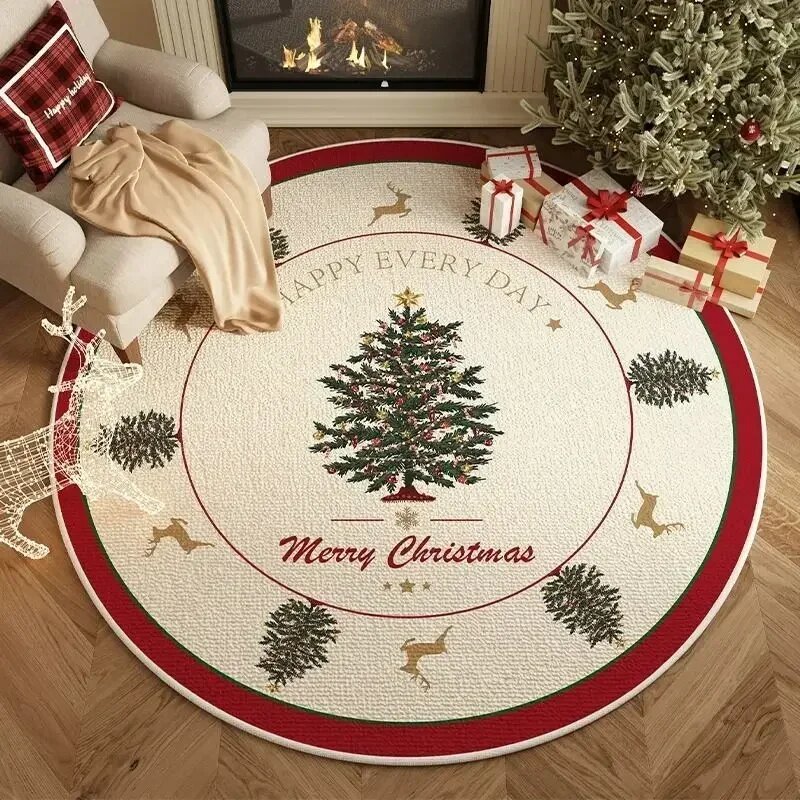 РождествоКрасный круглый ковёр для спальни, , размер120*120cm