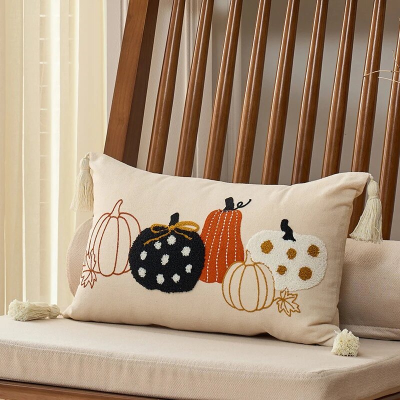 Чехлы для подушек efundeal вышитые тыква и листья Pumpkins 30x50cm