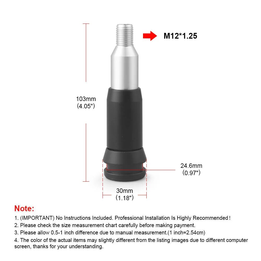 Алюминиевый автомобильный преобразователь головки переключения передач M18*1,5 или M12*1,25 для автоматической коробки передач, адаптер ручки переключения передач автомобиля, M12X1.25 black