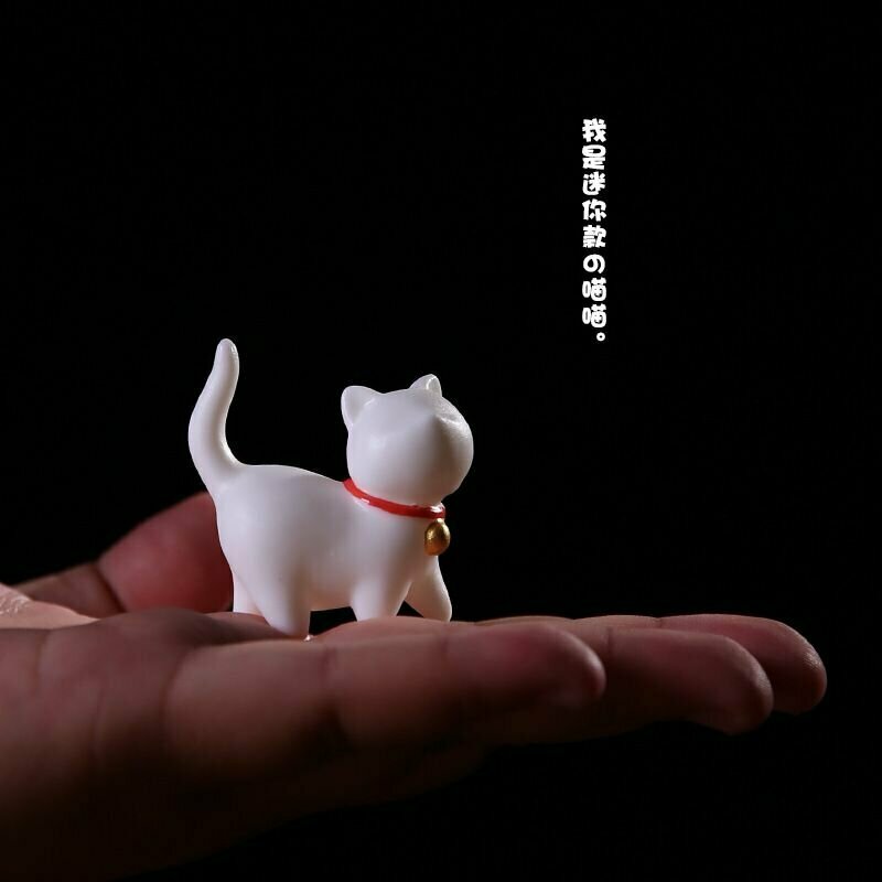 Керамический котенок-чайный питомец для украшения стола, милый аксессуар для чайной церемонии и уюта в доме