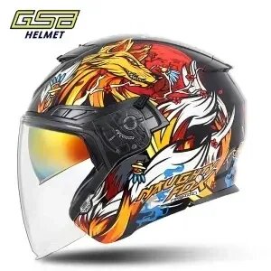 Женский мотоциклетный шлем GSB 263 с половиной лица — двойной объектив и ударопрочный Capacete с защитой от ультрафиолета, Casco для Dukadi XL, 23