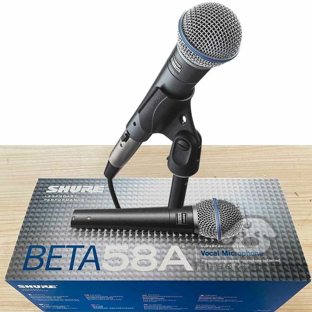 Микрофон Shure BETA58A для караоке, для вокала, динамический, серый металлик