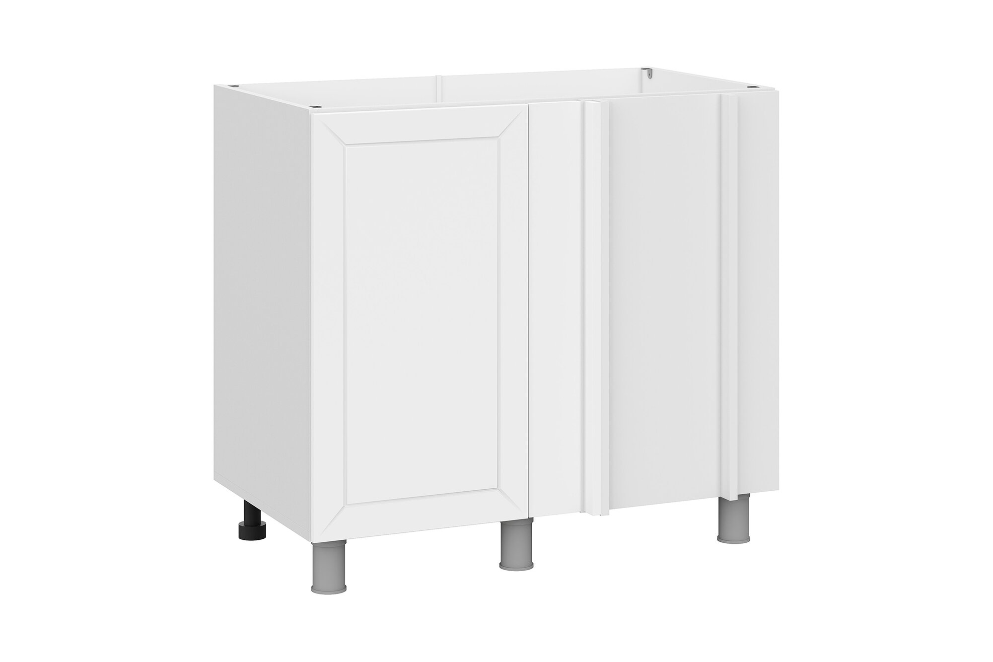 Кухонный модуль угловой напольный Нонтон Лаорна, 90x50x82 см, белый / лунный бархат