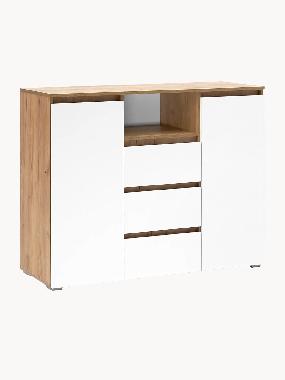 Комод для одежды в спальню Нонтон Ирма, белый / дуб крафт золото, 150x46.5x96 см