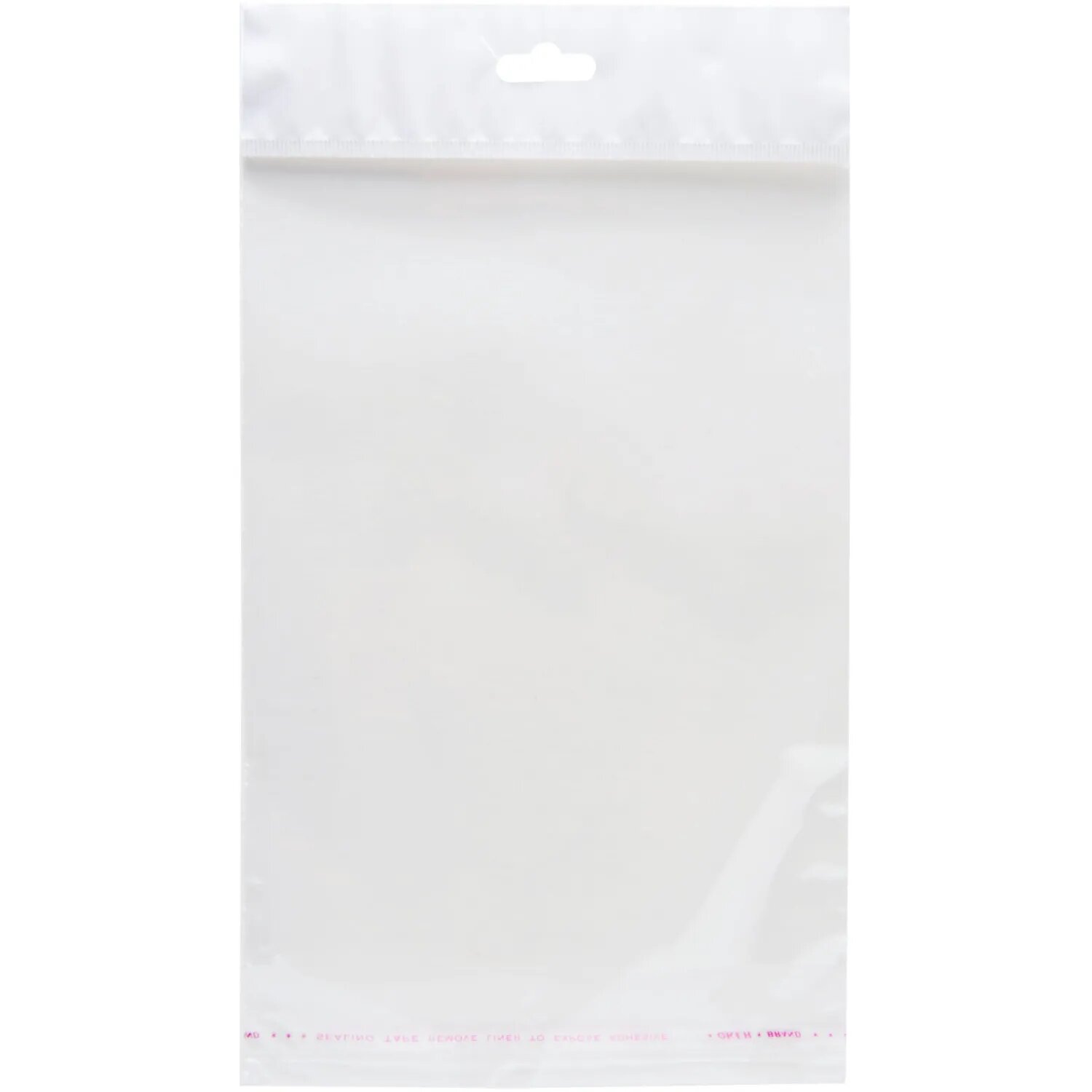 Пакет бопп 150х200мм +30мм клапан со скотчем, европодвес 25 мкм 100 шт/уп