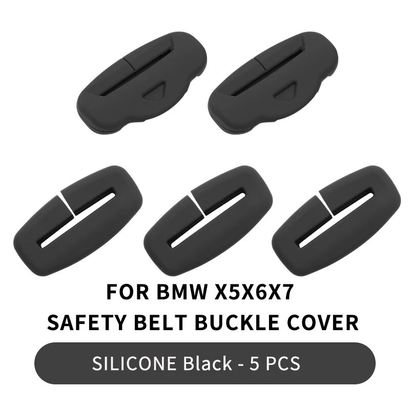 Чехол на пряжку ремня безопасности BMW X5 X6 X7 Black 5PCS