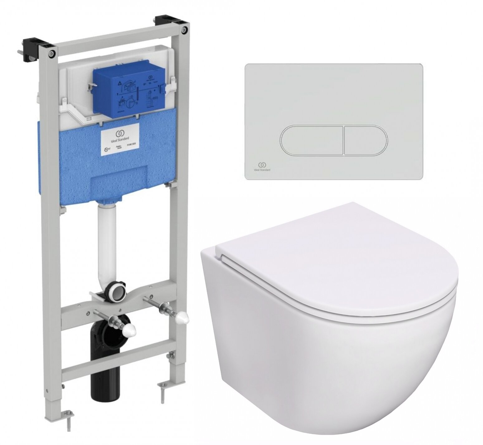 Комплект 3 в 1 инсталляция Ideal Standard + Унитаз подвесной Lorne Pilpao LN5007501 + кнопка хром
