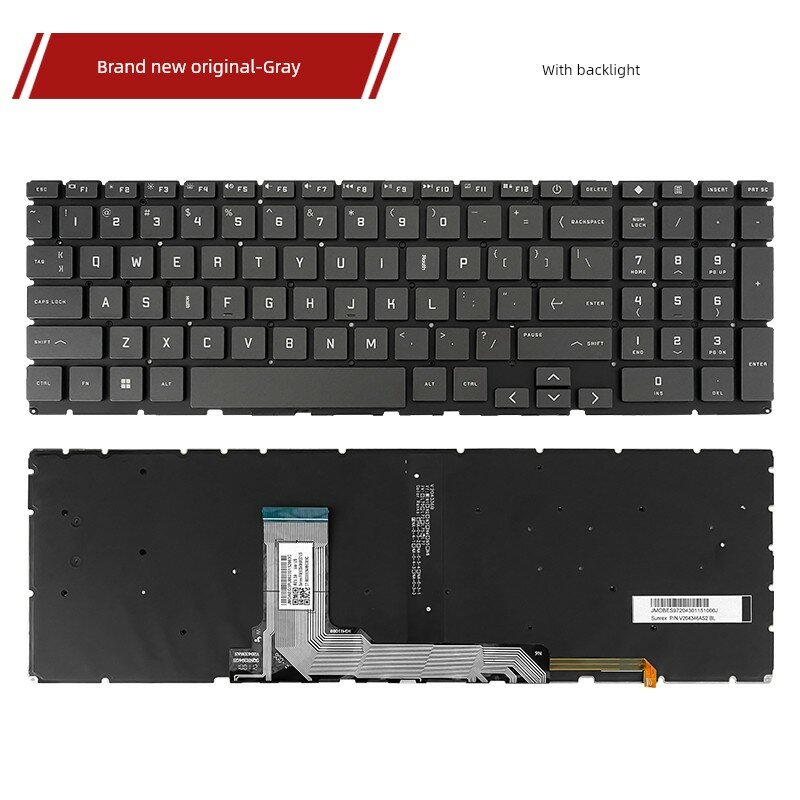 Клавиатура Light and Shadow 7/8/9 подходит для HP TPN-Q263 Q264 Q278 16-D 16-E 16T-D 15-FA Новый оригинальный серый с