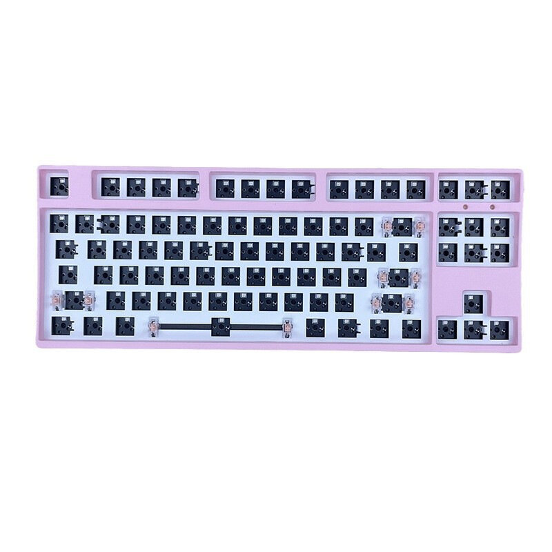 Комплект механической клавиатуры 87-клавиш с RGB-подсветкой, горячей заменой переключателей, нижним расположением