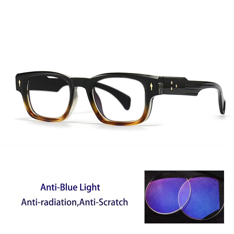 Черные квадратные очки из ацетата для чтения с защитой от синего света Leopard, +375