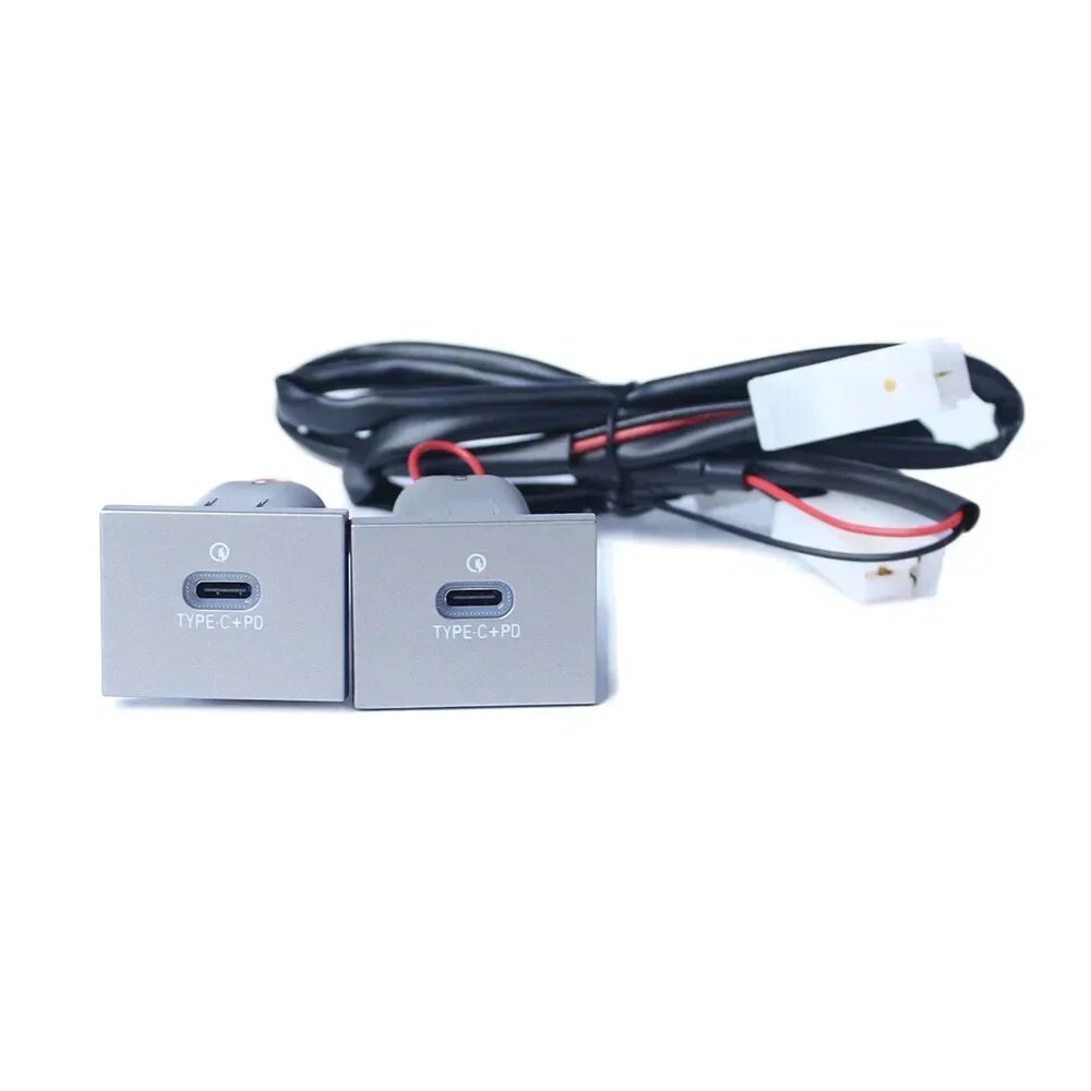 Автомобильное двойное зарядное устройство USB PD 12 В/24 В, розетка прикуривателя, адаптер для быстрой зарядки, кнопка для Ford Focus 2 2004-2011, аксессуары Double Type C PD