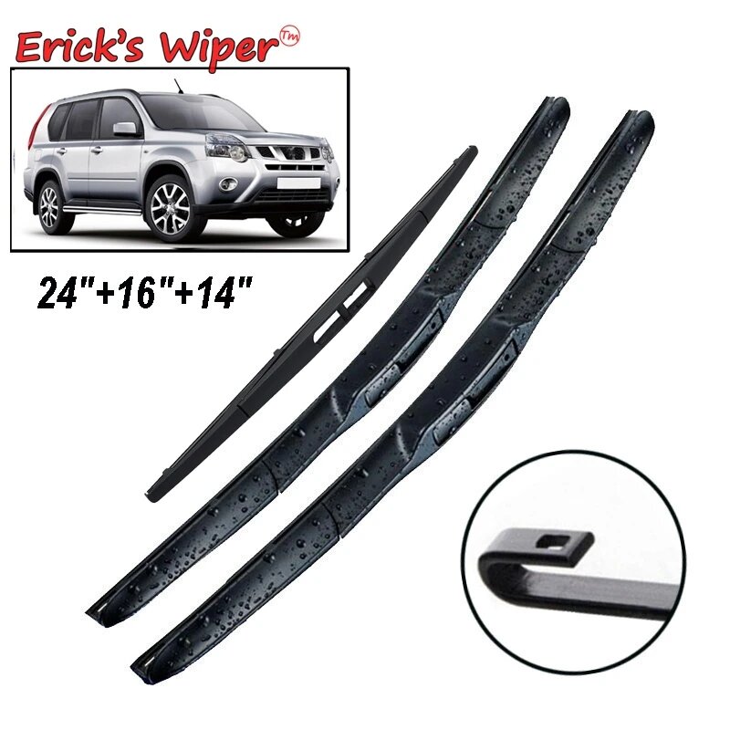 Набор щёток стеклоочистителя Erick's LHD для Nissan X-Trail Ниссан Х-Трейл T31 2007-2013, 24 + 16 + 14 дюймов