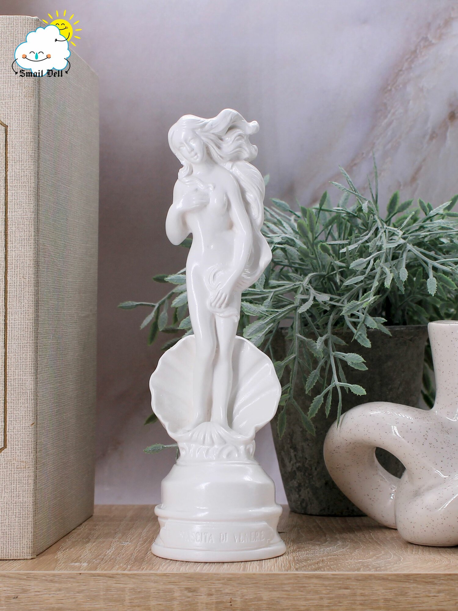 Статуэтка Афродита Рождение Венеры , гипс , 17 см , цвет белый глянцевый