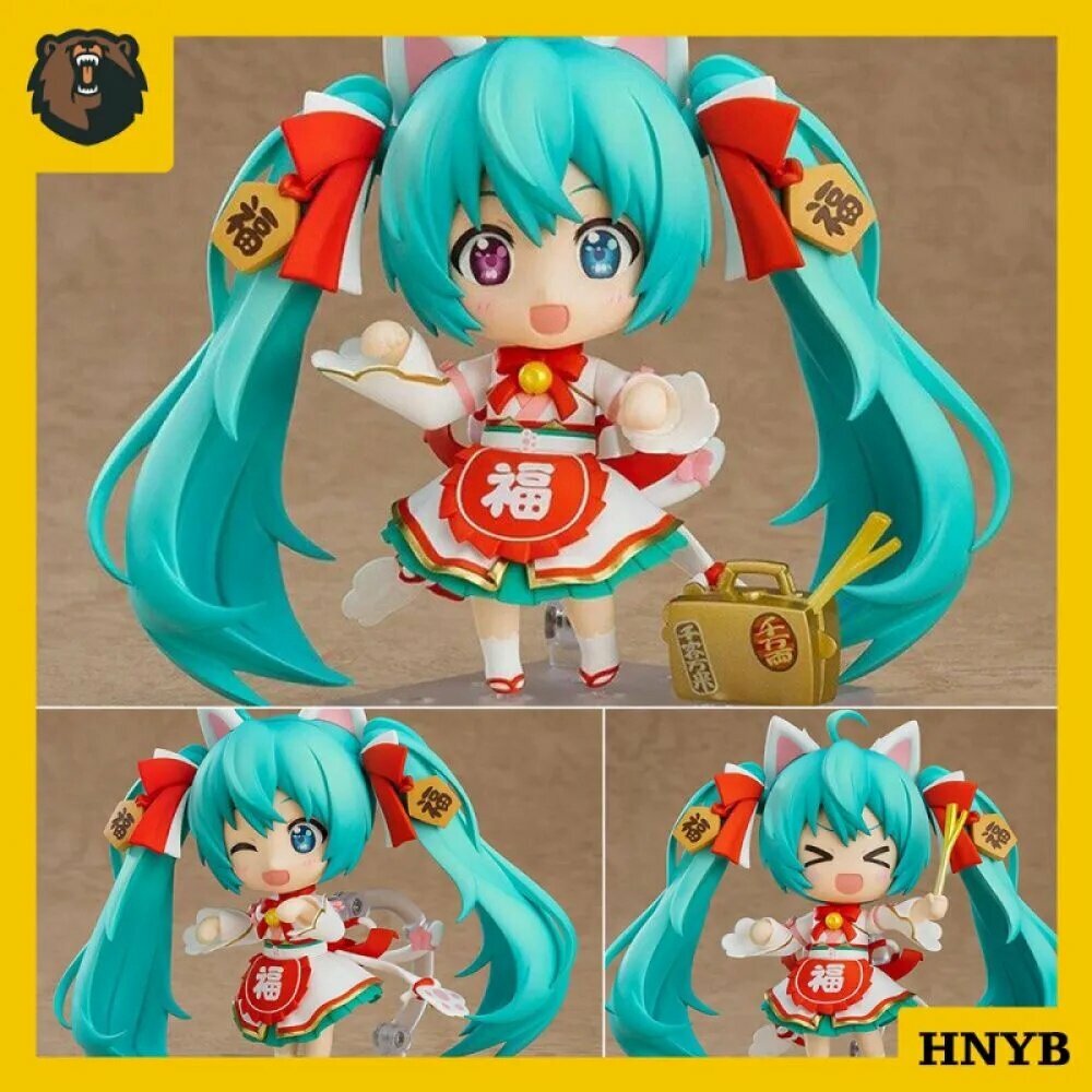 Фигурка вокалоид: Мику Хацунэ / VOCALOID Miku Hatsune Maneki Miku Ver. Нендороид Подарок для фаната (10 см) 1777