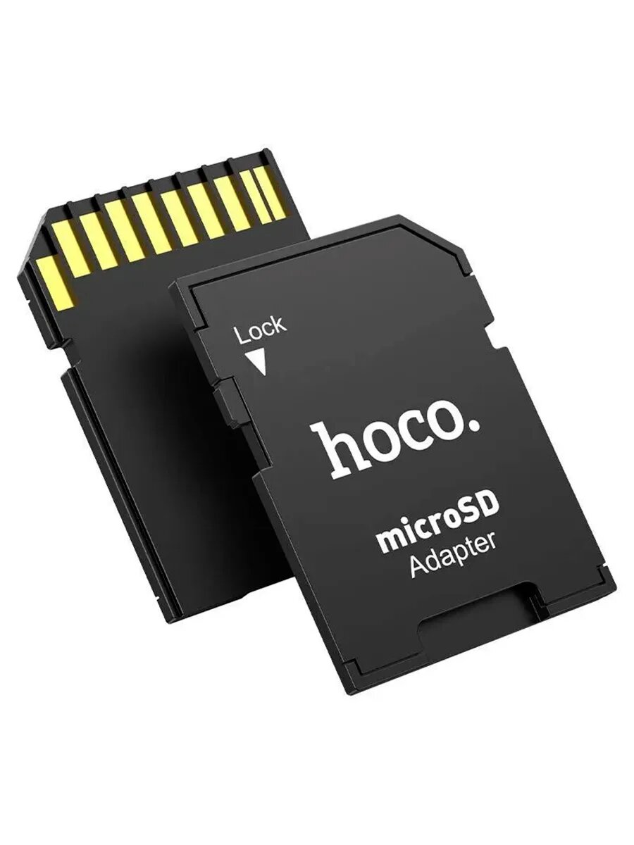 Адаптер Hoco HB22 для карт памяти MicroSD на SD карту, черный