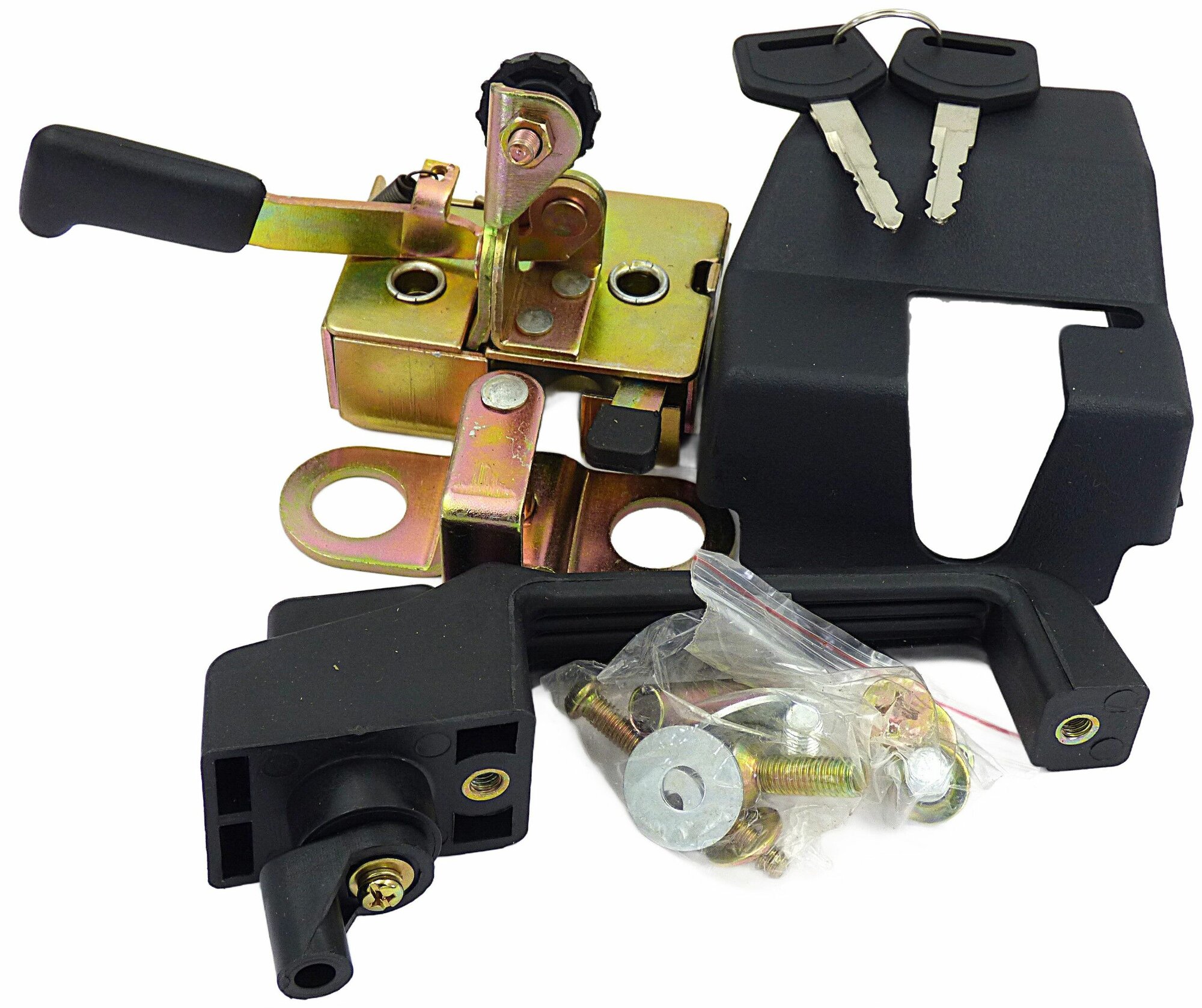 Замок двери правый в сборе УК 80-6105010-01, для колесных тракторов и экскаваторов марки МТЗ