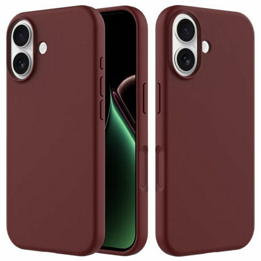 Силиконовая накладка без логотипа (Silicone Case) для Apple iPhone 17 коричневый