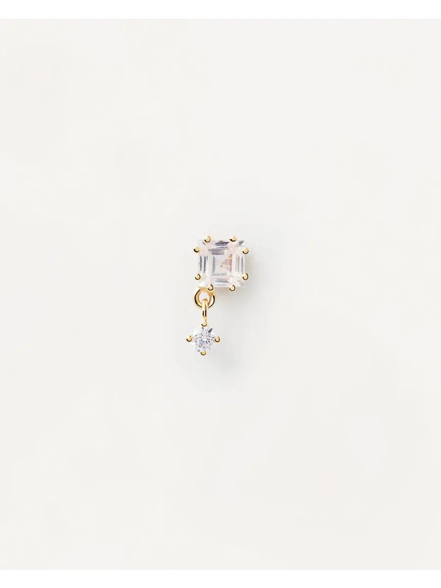 Моносерьга, серебро, 925 проба, циркон