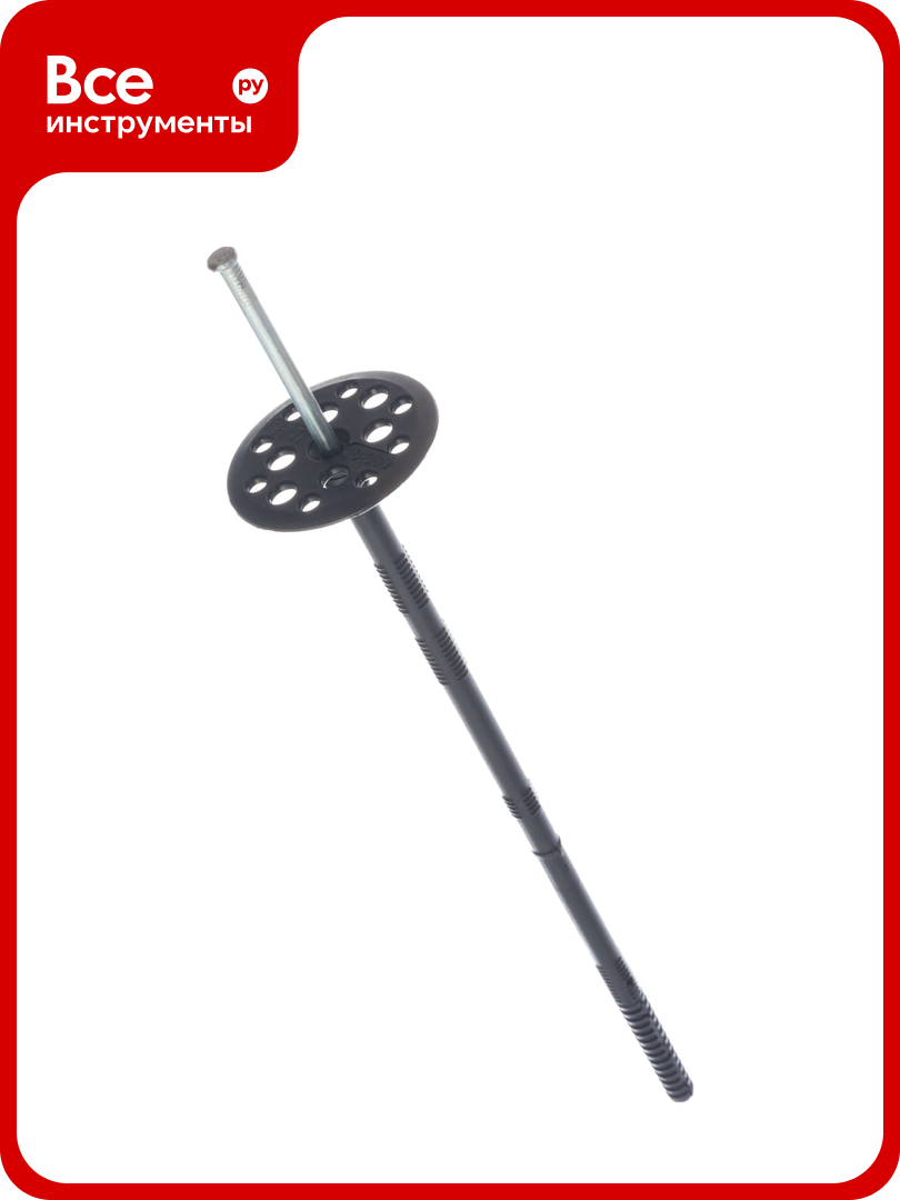 Дюбель для теплоизоляции с металлическим гвоздем INTERFIX ИЗМ 10х300, 200 шт 28963