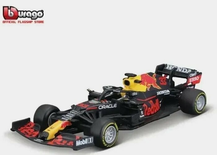 Металлическая коллекционная модель болида Формулы-1 "Burago"1:43. "Рэд Булл" ("Red Bull") №33 (Машина Макса Ферстаппена) DragonModel