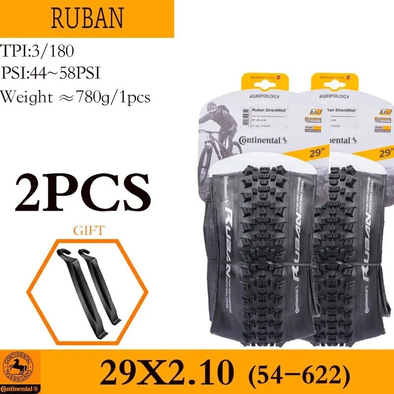 Continental Покрышка RUBAN 29 дюймов, ширина 2.1", 2 шт, для гибрида и электровелосипеда