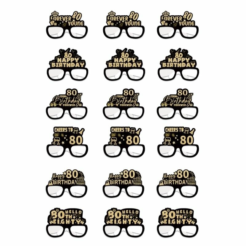 Украшение бумажных стаканов для вечеринки по случаю дня рождения-80 лет-18шт