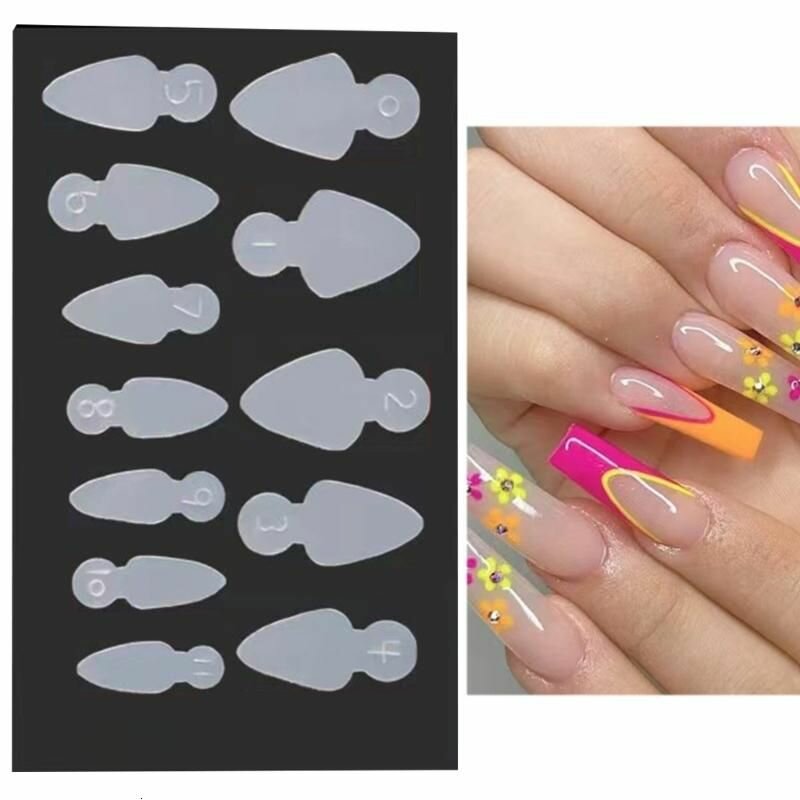 Форма-шаблон для френча, многоразовые наклейки для дизайна ногтей, - 04