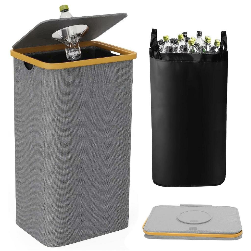 Вместительная складная корзина для хранения, 100 л, Серый