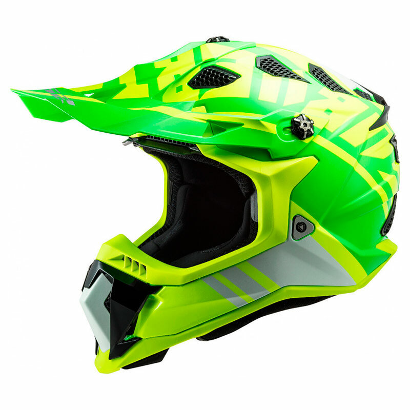 Мотошлем кроссовый LS2 MX700 SUBVERTER EVO GAMMAX (серый, желтый, зеленый, M)